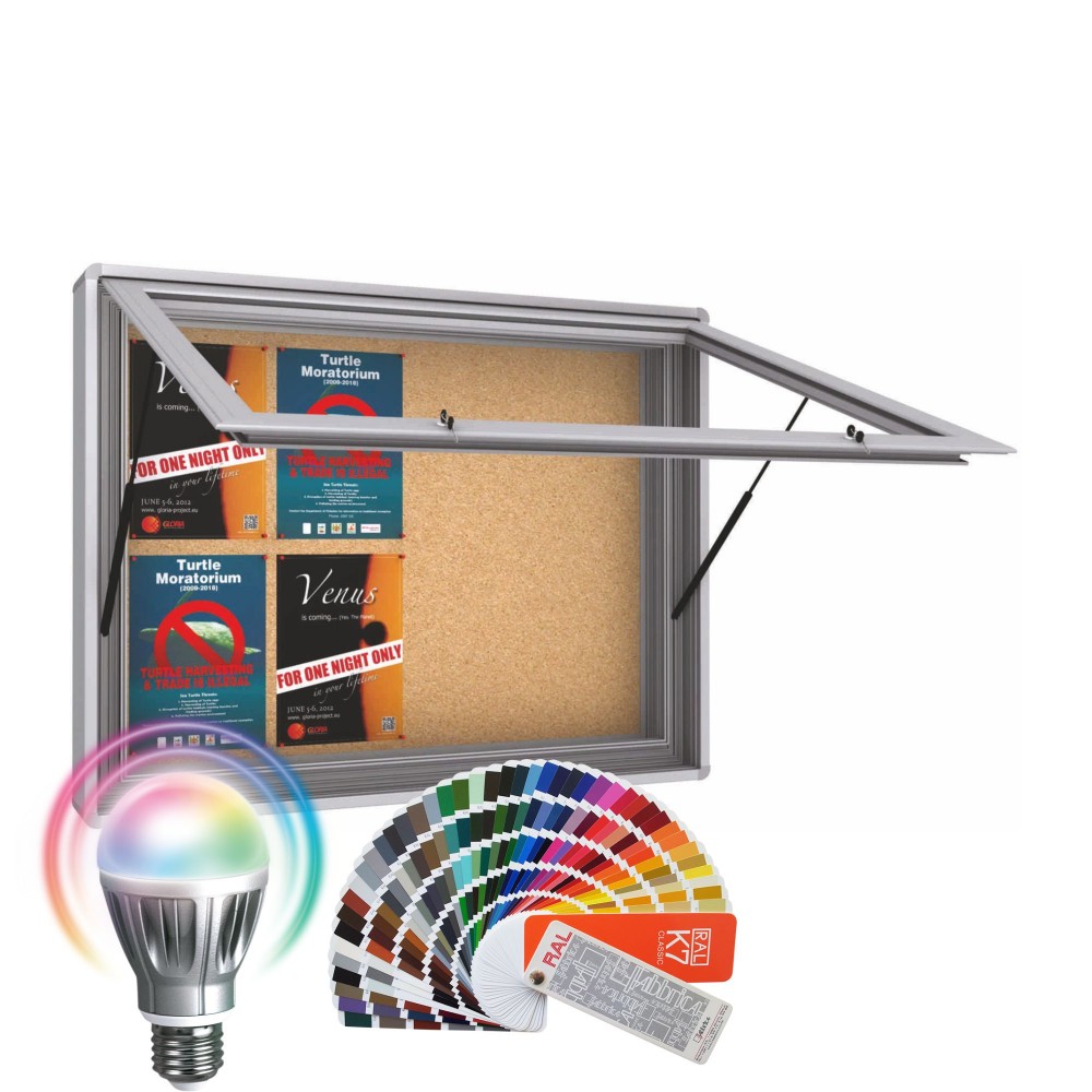 LED-RAL SUPER MAXI Notice Board – Cork 12 x DIN A4